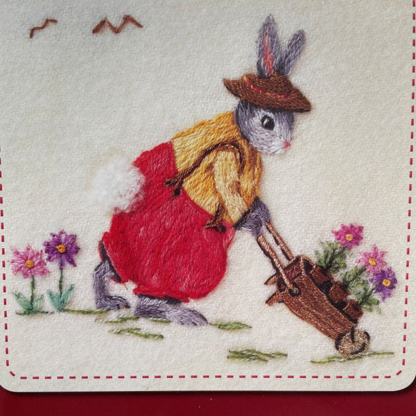 Bunnies in my Garden Thread Painting - The Embroiderer